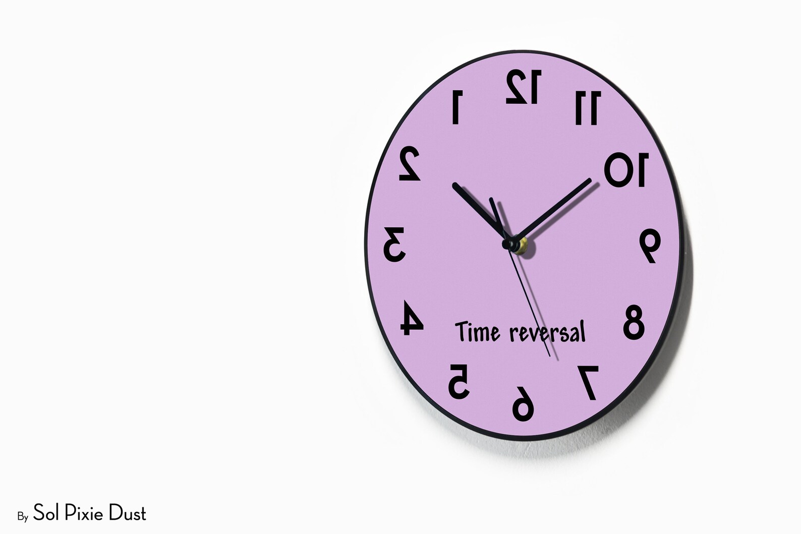 Reverse Wall Clock - Time Reversal - Round Funny Clock - Backwards ...