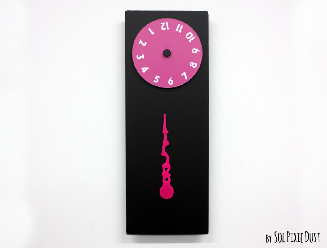 Stable Hand, Rotating Numbers - Black Wall Clock - Etsy