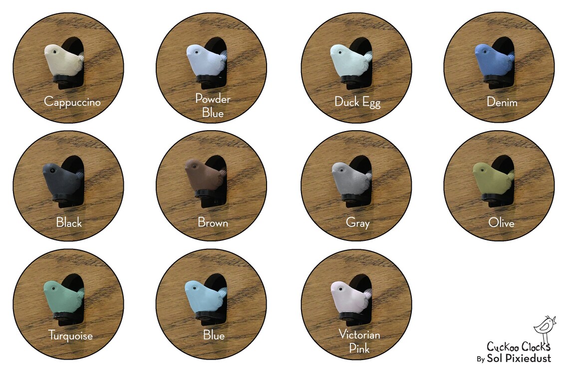 Modern Cuckoo Bird Clock - Solid Wood - Wooden Wall / Table Clock ...