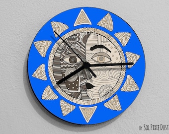Sun and Moon Wall Clock - Etsy