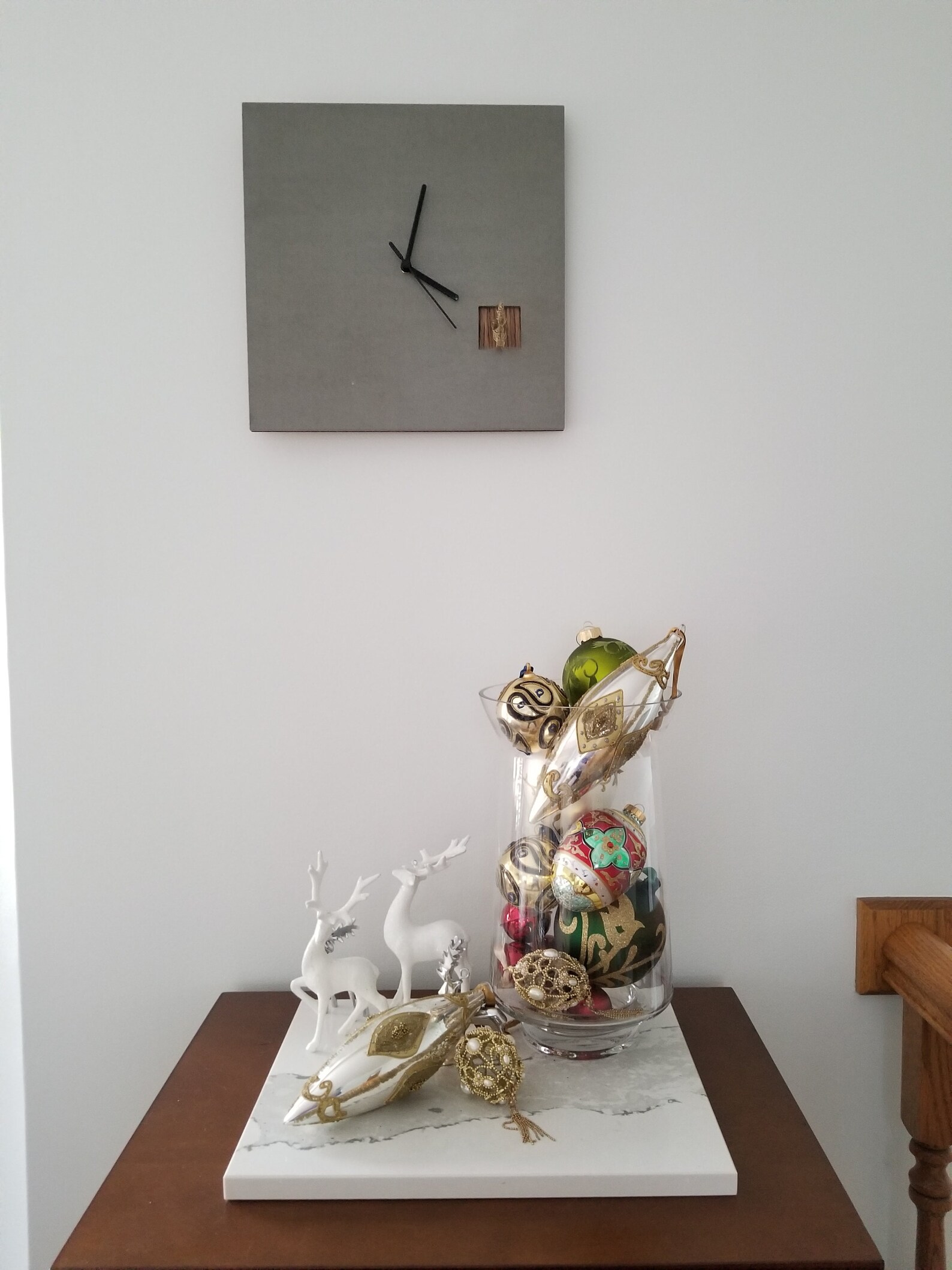 Organic Shape Concrete With Wood Wall Clock Minimal Modern Wall Clock ...