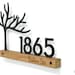 Modern House Numbers Tree 02 Wooden & Acrylic Signs African Teak Iroko ...
