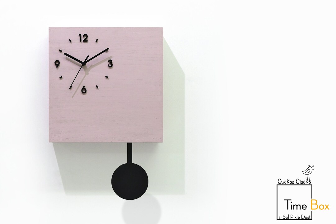 Wooden Time Box Clock - Secret Compartment - Victorian Pink Chalk ...