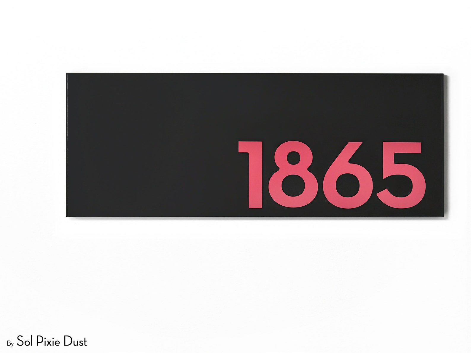 Large Modern House Numbers - Aluminum Hollow Bar Rectangle - Black With ...