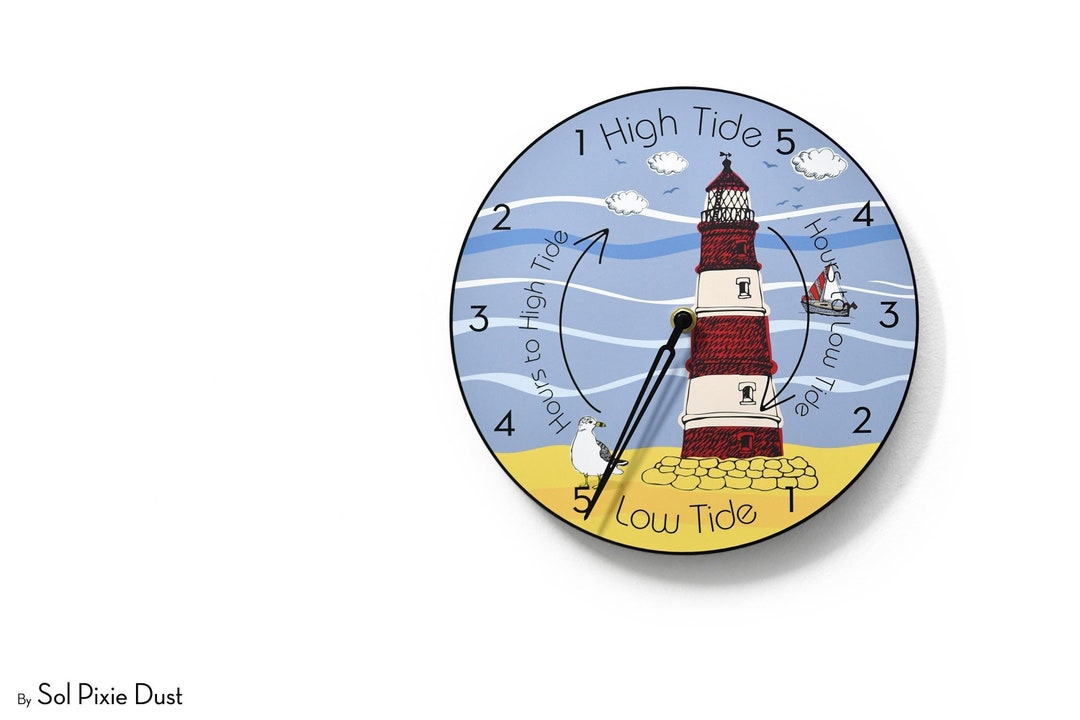 Tide Wall Clock - Round Clock - Sea Tide Tracker - Unique Wall Decor ...