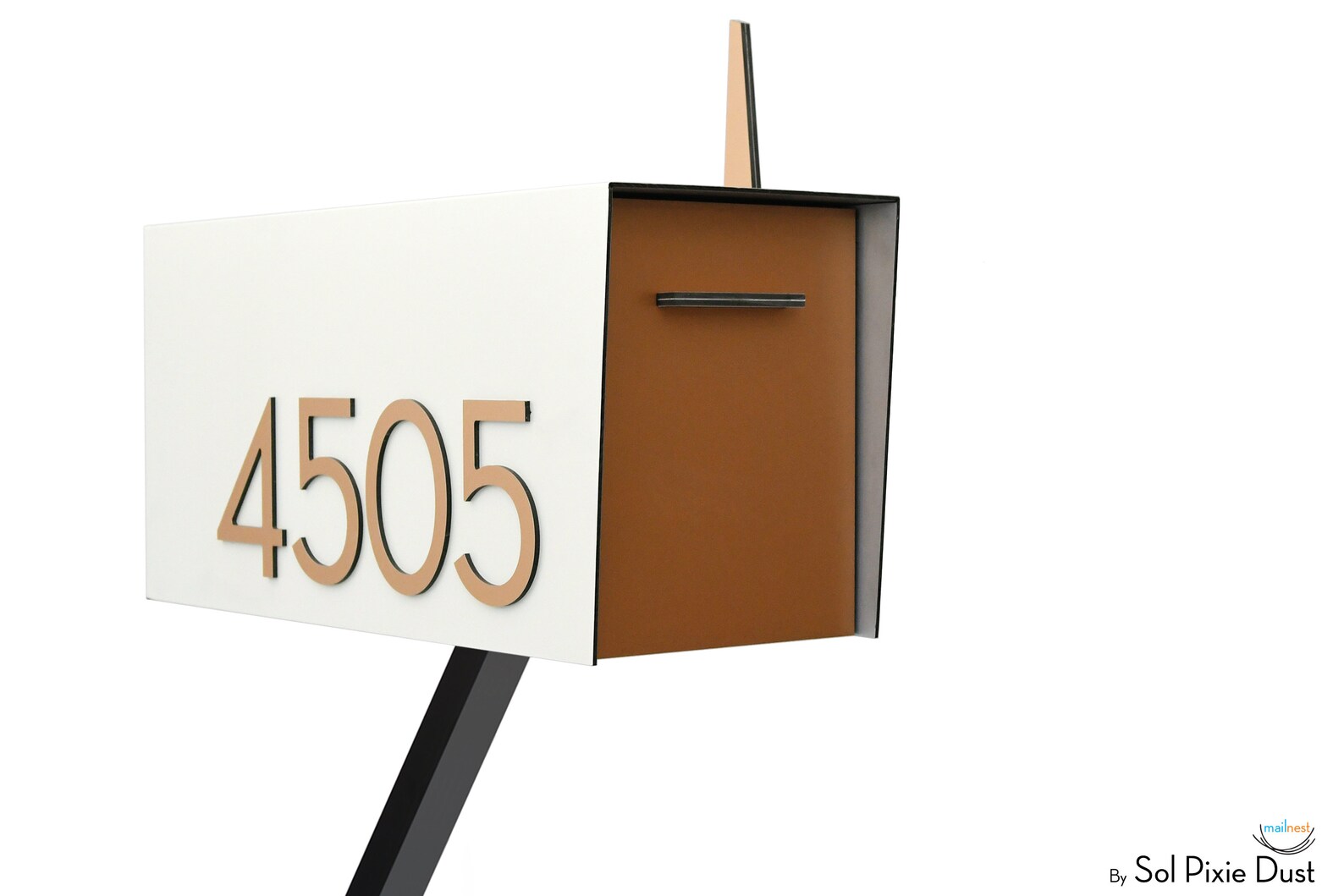 Contemporary Post Mounted Mailbox Aluminum Ivory White Body - Etsy