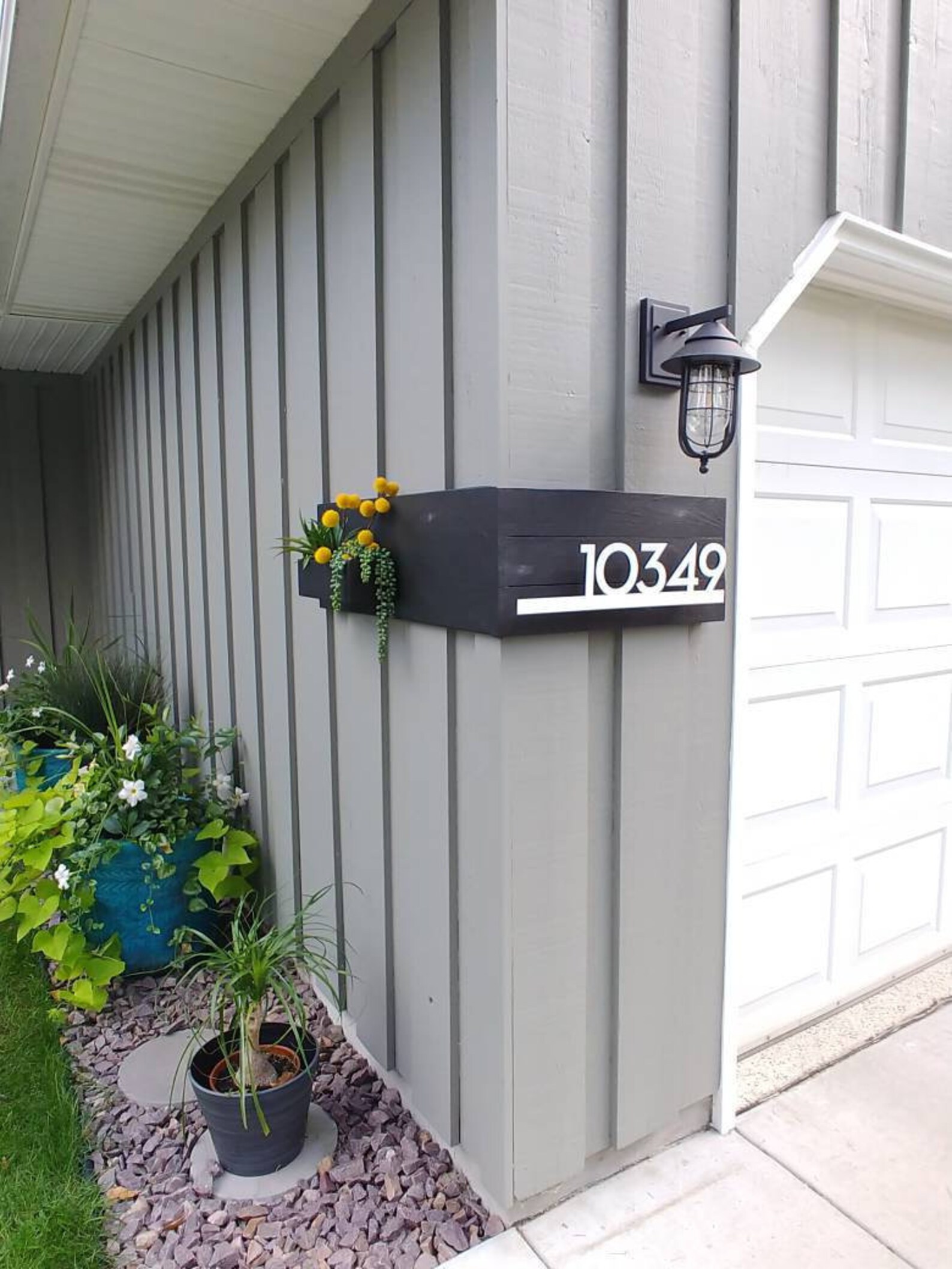 Modern House Numbers White With Black Acrylic Contemporary | Etsy