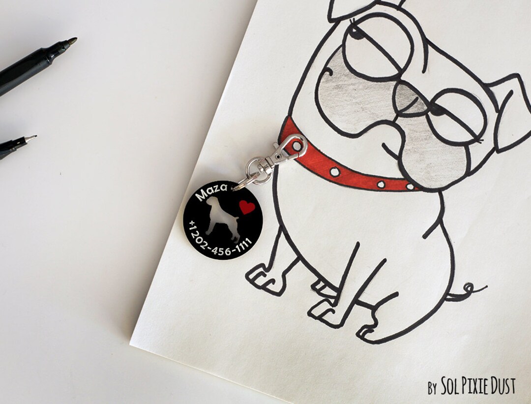 Dog Tag - Boxer Dog - Personalized Pet ID, Pet Accessory - Etsy