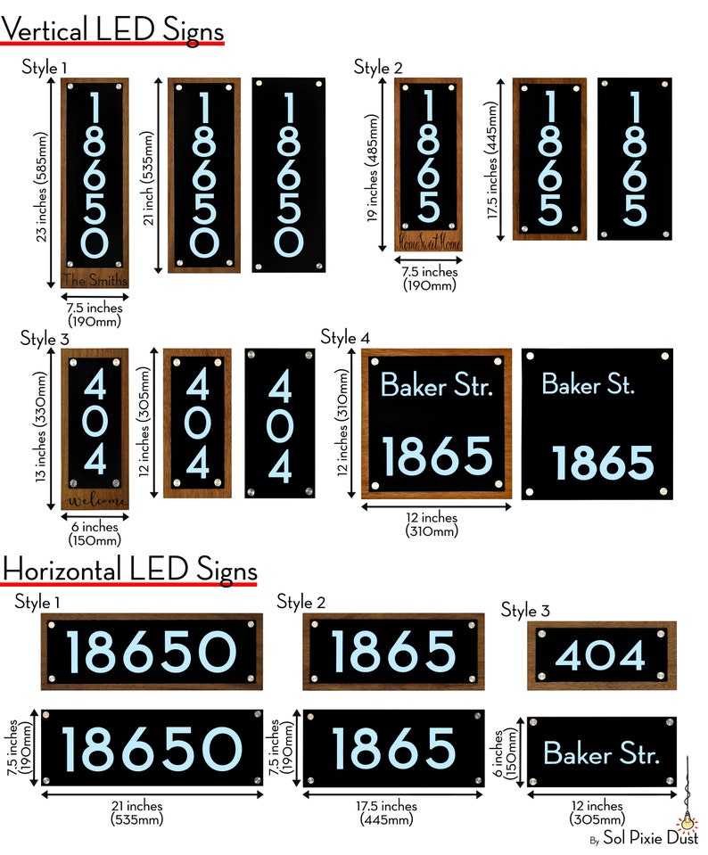 Modern House Numbers Framed Laser Engraved LED Light 5V or - Etsy