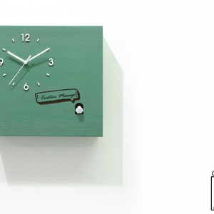 Modern Cuckoo Bird Time Box Clock - Turquoise Chalk Laser Engrave ...