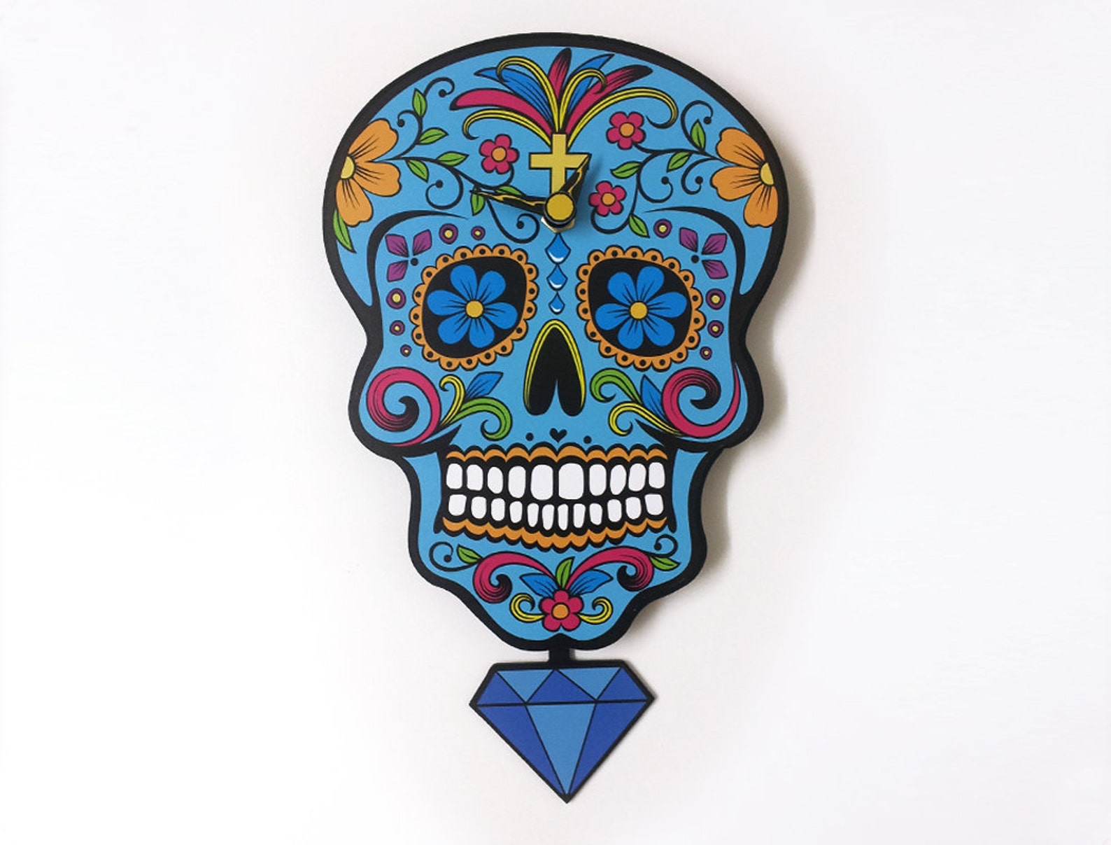 Calavera de Azúcar Azul - Día de Muertos -Día de Los Muertos - Calavera ...