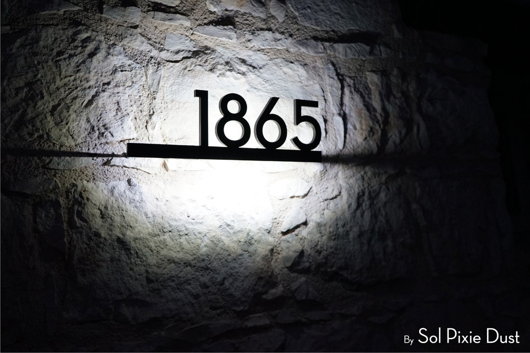 Illuminated Modern House Numbers - LED 12V With Day/night Sensor ...