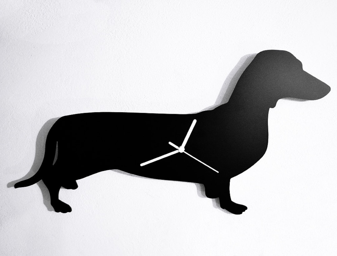 Dachshund Dog Big Wall Clock Silhouette - Etsy