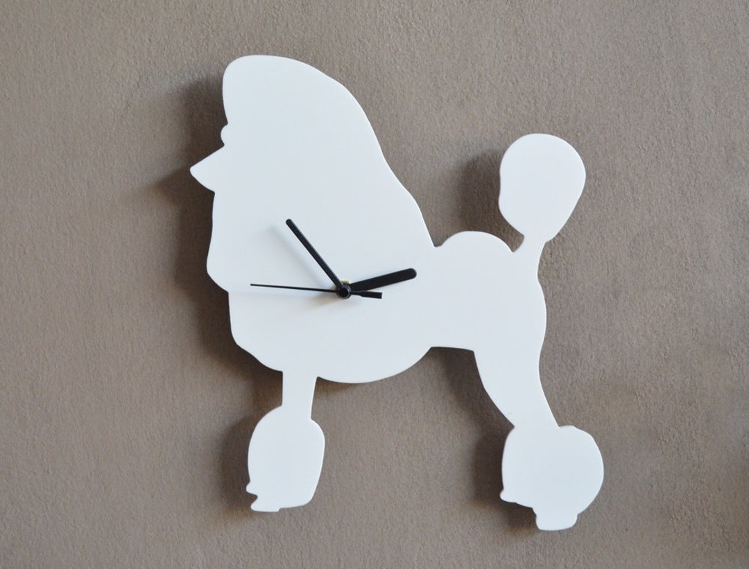 Poodle Dog White - Wall Clock Silhouette - Etsy