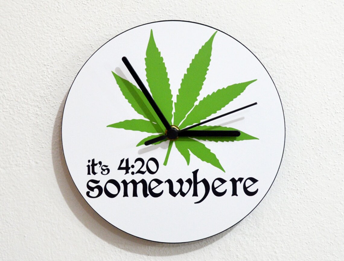 Marijuana It's 4:20 Somewhere - Wall Clock - RGB LED 5V Option - Etsy