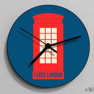 I Love London Red Telephone Wall Clock - Etsy