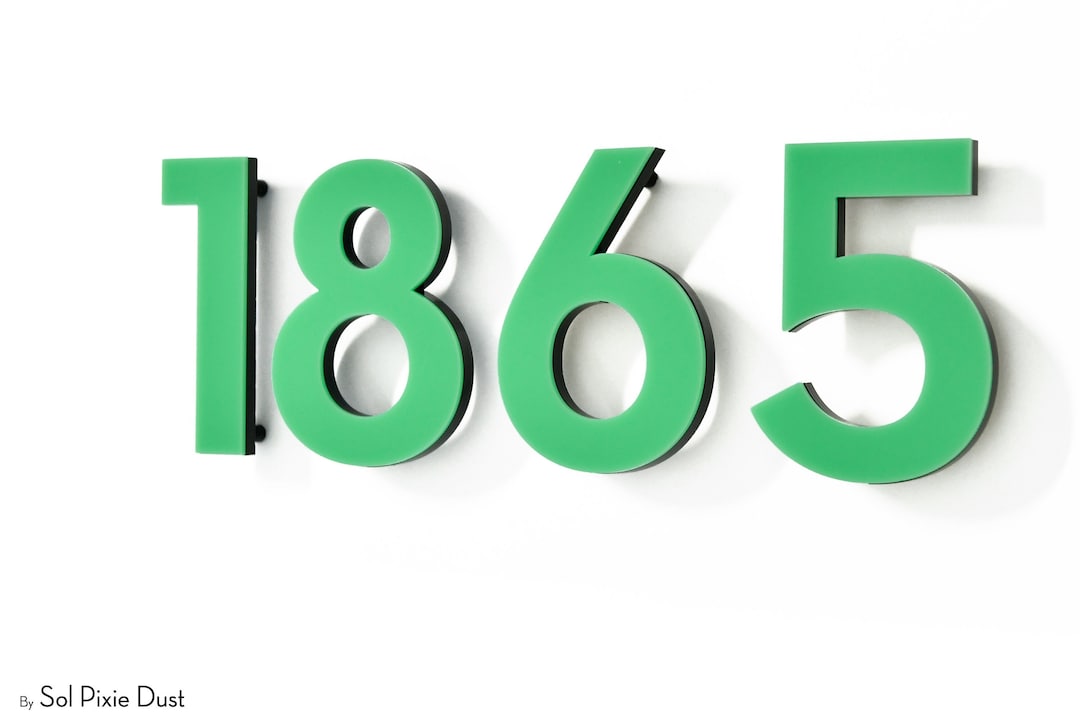 Modern House Numbers Letters - Light Green Acrylic - Mailbox Numbers ...