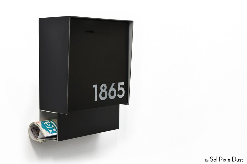 Mailbox With Aluminum Black Face and Body and Orange Acrylic Numbers ...
