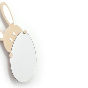 Safety Mirror Bunny Cappuccino With LED Light - Wall Decor Mirror ...