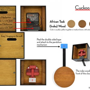 Modern Cuckoo Bird Clock Pendulum Wall Clock Solid Wood - Etsy