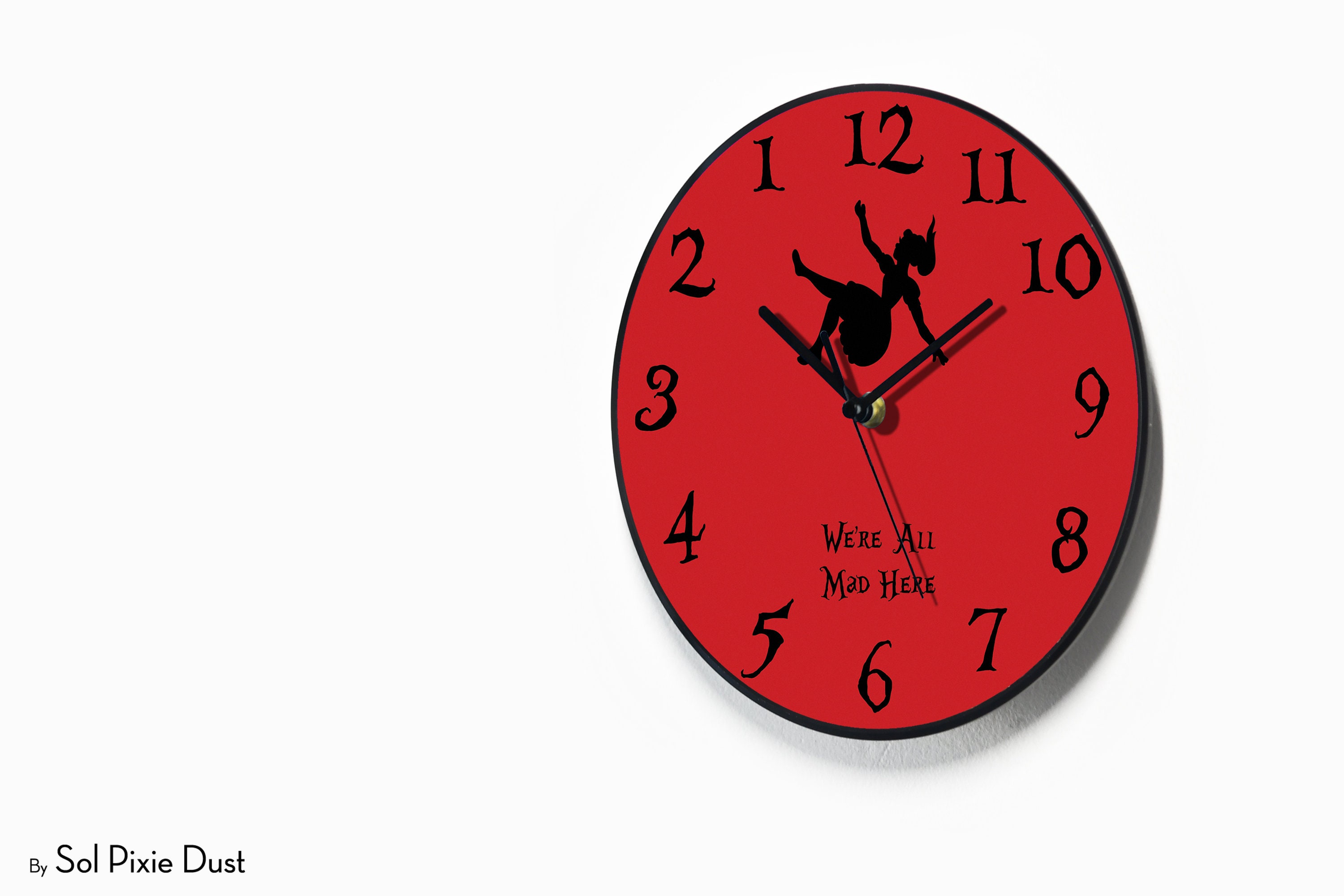 Reverse Wall Clock - Alice - Down the Rabbit Hole - Round Funny Clock ...