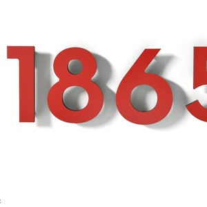 Modern House Numbers Letters - Red Aluminum - Mailbox Numbers - Home ...