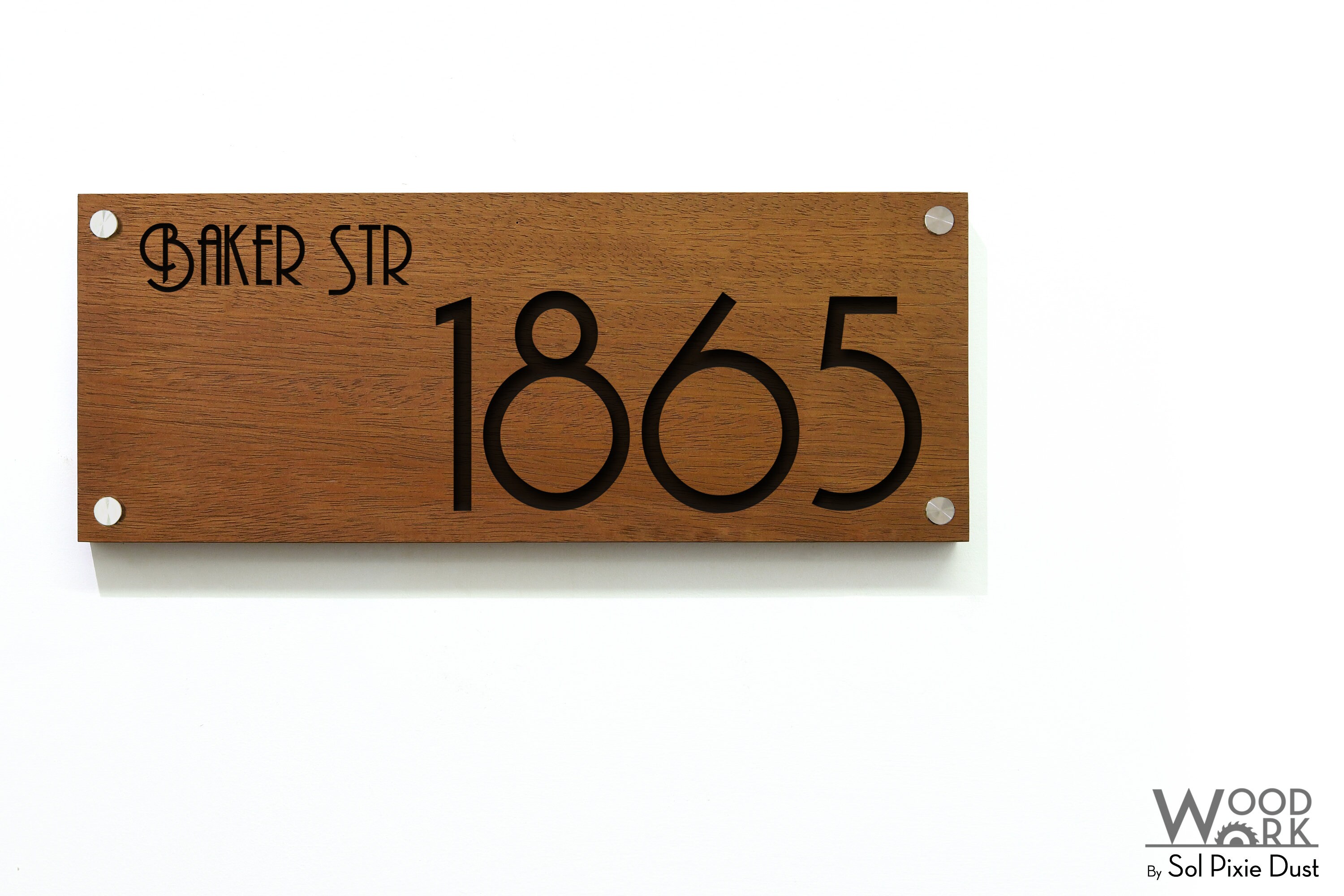 Modern House Numbers Solid Wood African Teak Iroko with | Etsy