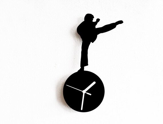 Karate Silhouette Wall Clock | Etsy