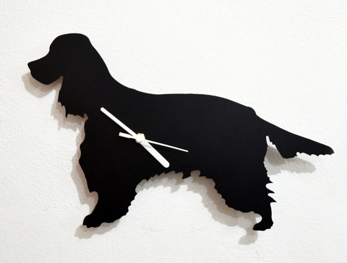 English Cocker Spaniel Dog - Wall Clock Silhouette - Etsy UK