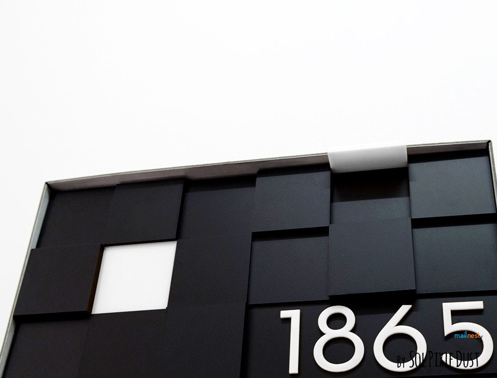 Mailbox With 3d Black Acrylic Face Aluminum White Body and | Etsy