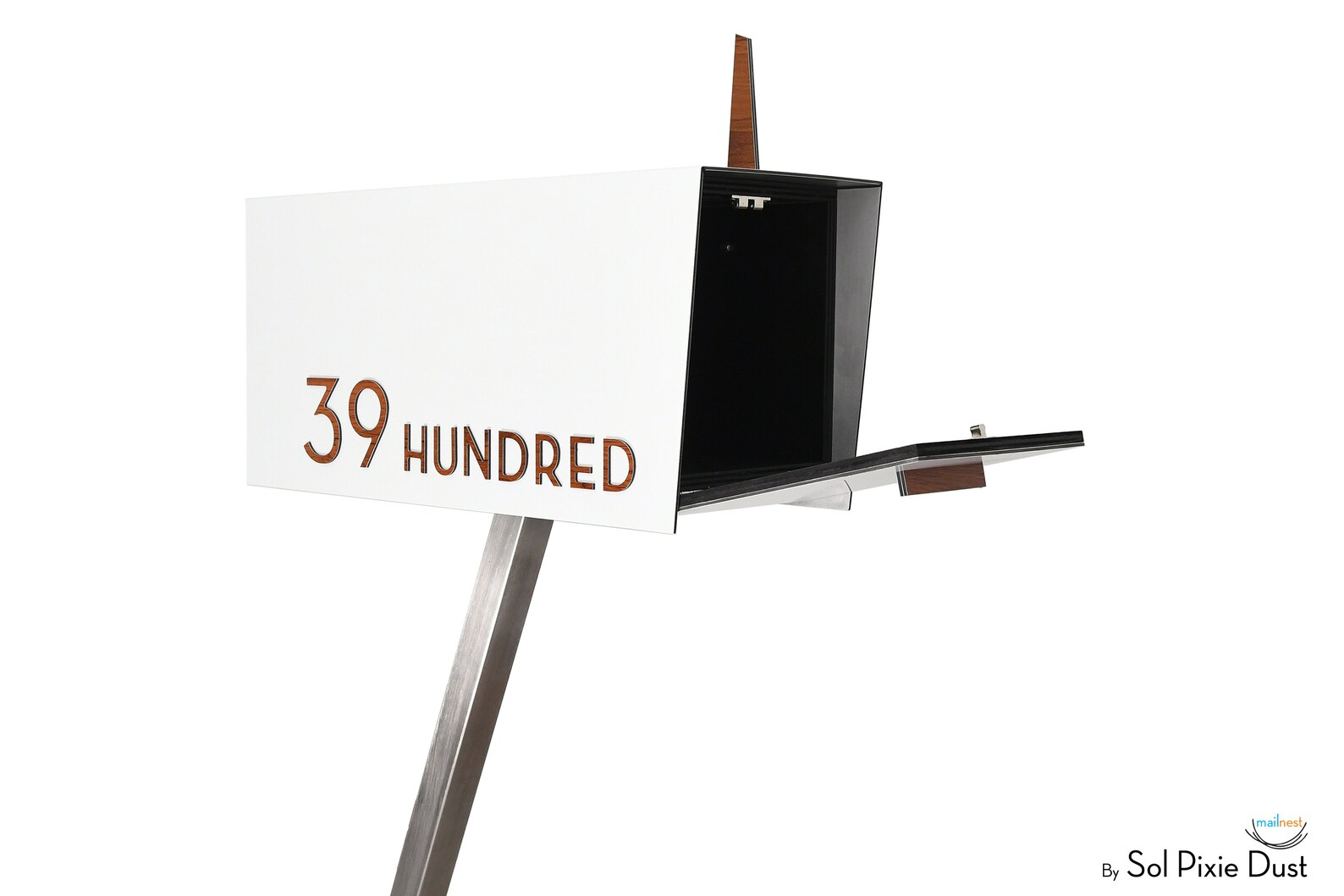 Contemporary Post Mounted Mailbox / Aluminum Pure White Body and Door ...