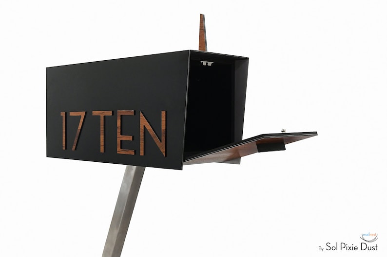 Contemporary Post Mounted Mailbox Aluminum Black Body and - Etsy
