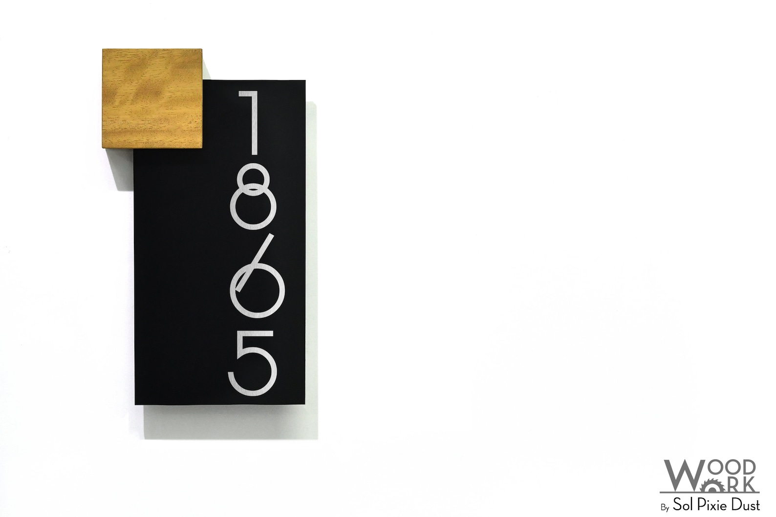 Modern Wall Hanging Number Sign - Black Aluminum (ACP), Fiber Laser ...