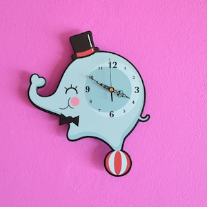 Little Circus Elephant Cartoon - Wall Clock - Etsy