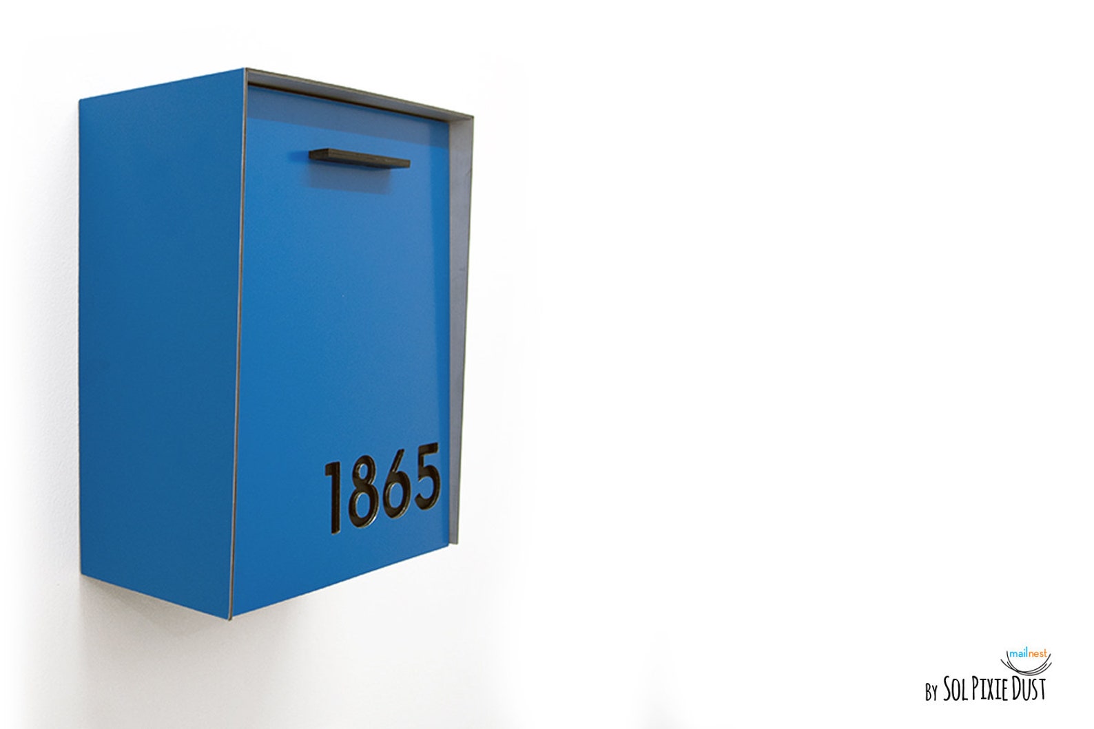Mailbox With Blue Aluminum Face and Body and Black Acrylic - Etsy