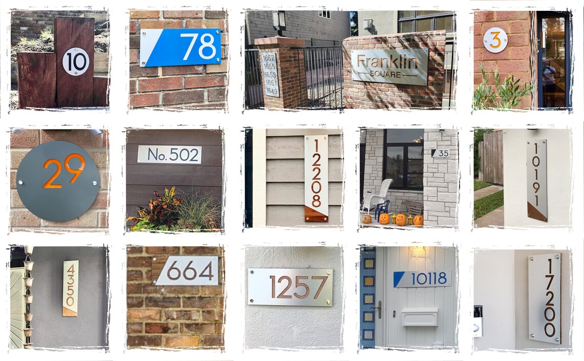 Modern House Numbers, Alucobond With White Acrylic - Contemporary Home ...