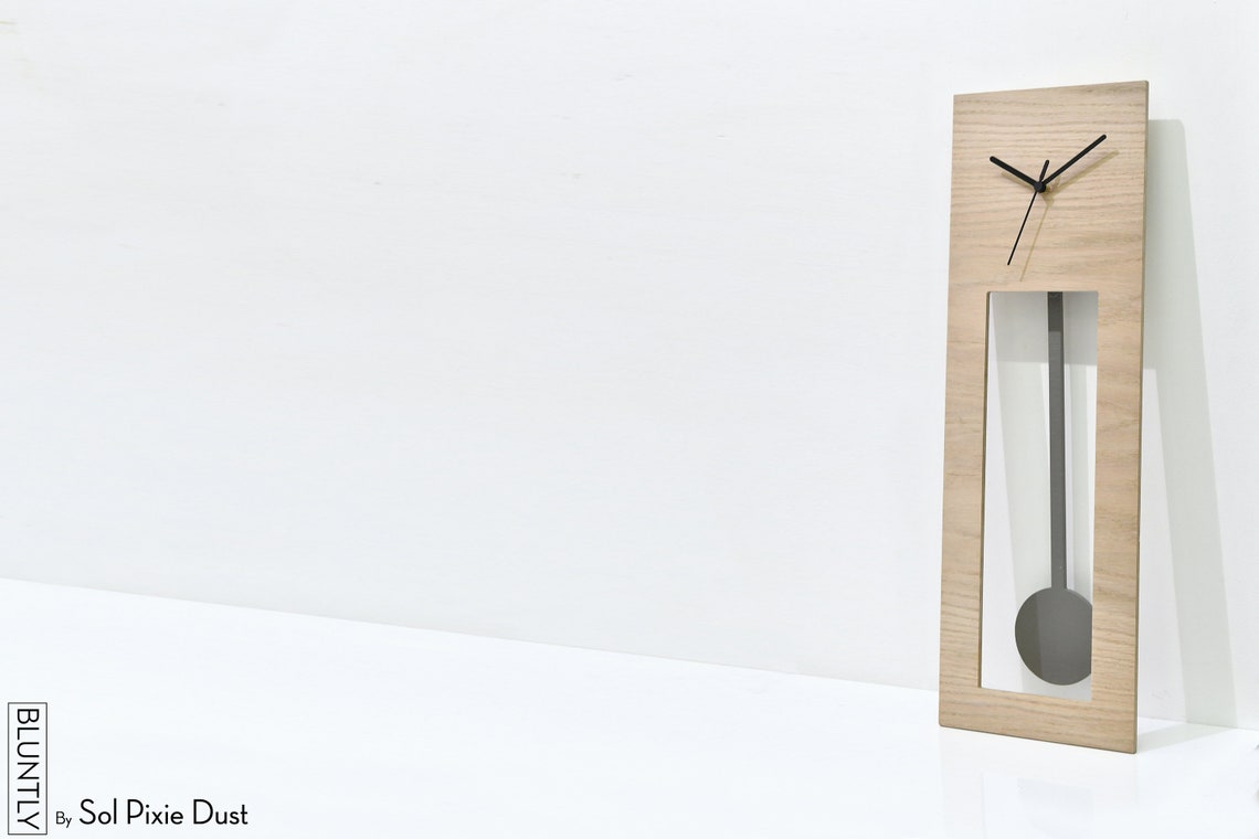 Bluntly Modern Design - Wooden Grandfather Pendulum - Wall Clock ...