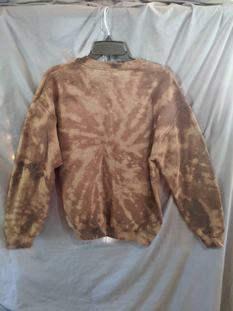 Size Crew Neck Long Sleeve Pullover Sweater Black Bleach Dye Tie-dye ...