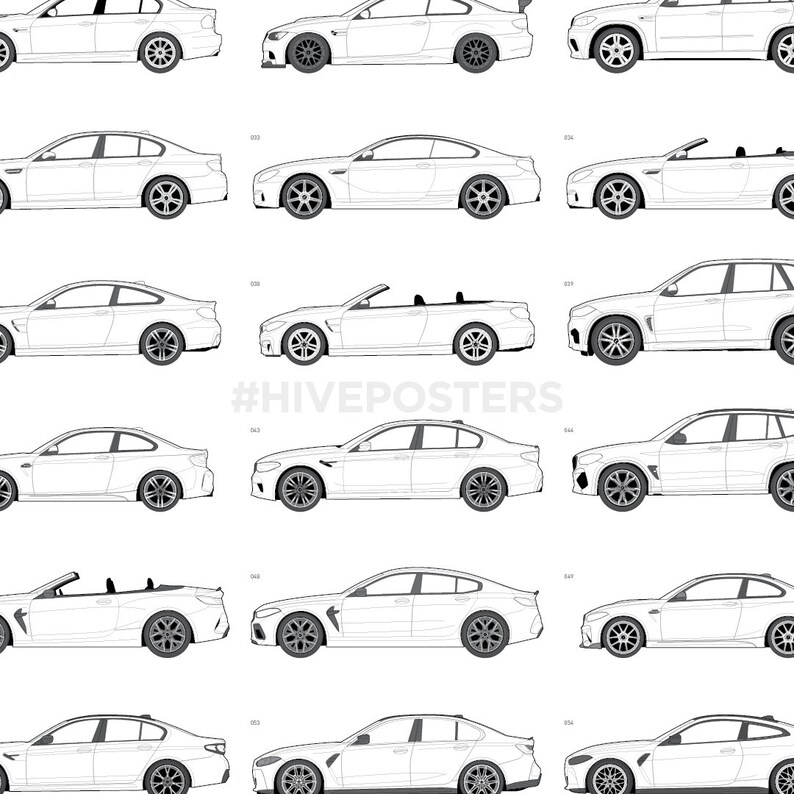 BMW M Poster Production History Timeline Generations | Etsy