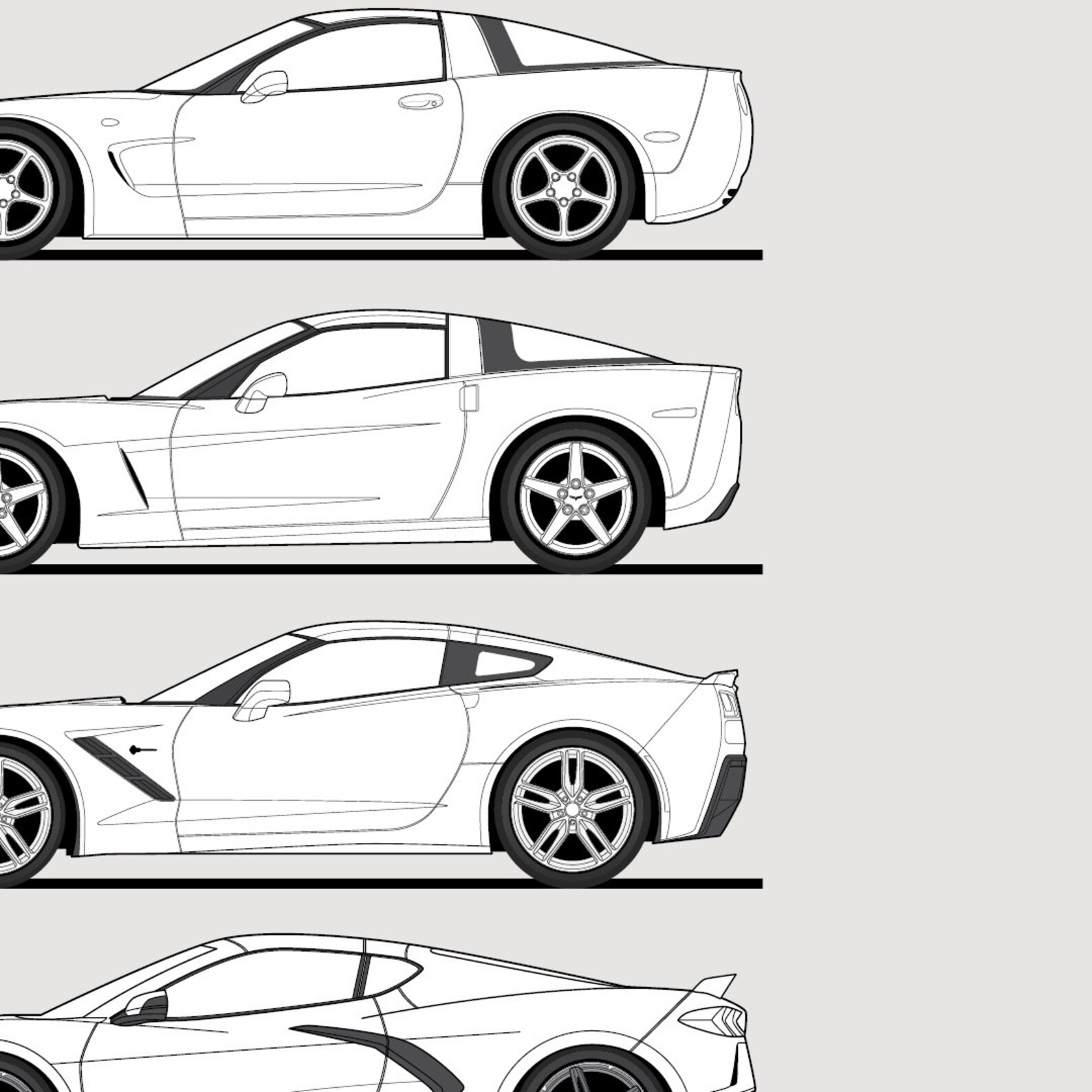 Chevrolet Corvette Evolution Poster | Etsy