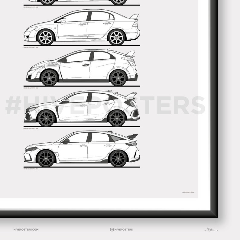 Honda Civic Type R Evolution Poster - Etsy