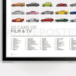Movie Cars Poster, Iconic Cars From Films and TV. the Excellent Home ...