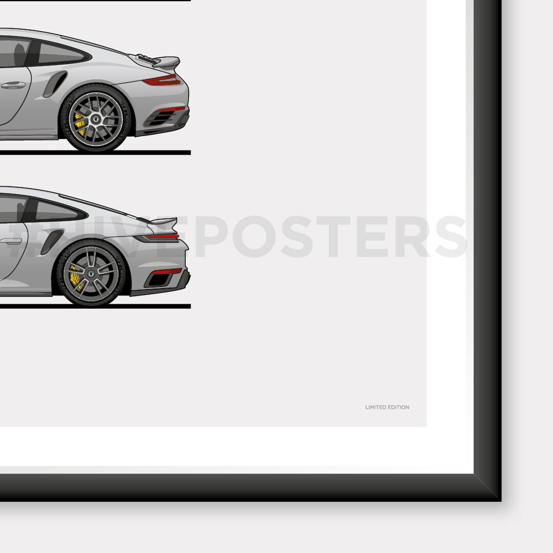 Porsche 911 Turbo Poster Generations Evolution - Etsy Canada