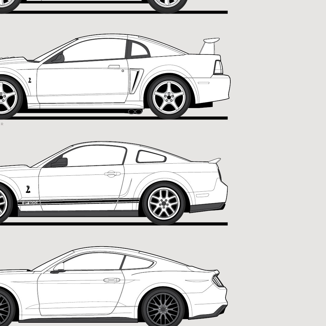 Ford Mustang Evolution Poster | Etsy