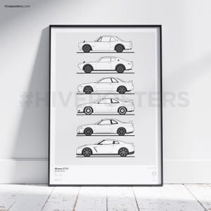 Nissan Skyline GT R Generations Evolution Poster - Etsy