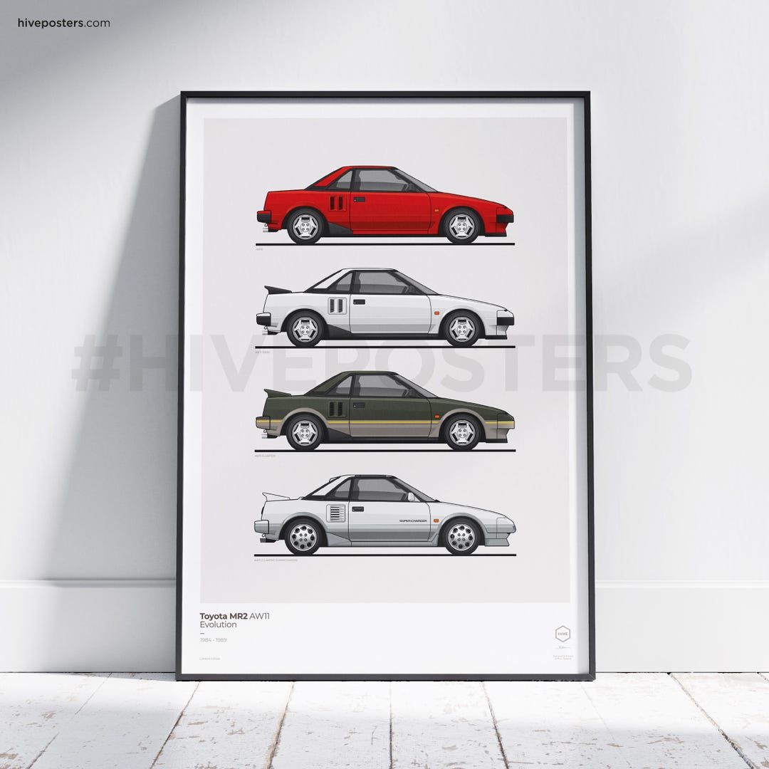 Toyota MR2 AW11 Evolution Poster 3 COLOUR OPTIONS - Etsy