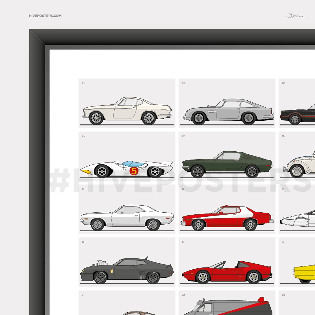 Movie Cars Poster Iconic Cars From Films and TV. the - Etsy UK