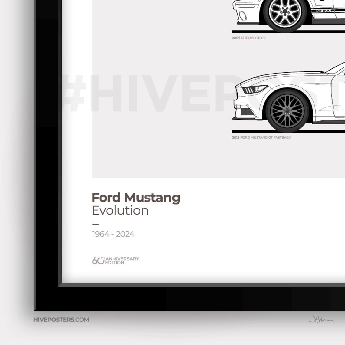 Ford Mustang Evolution Poster - Etsy