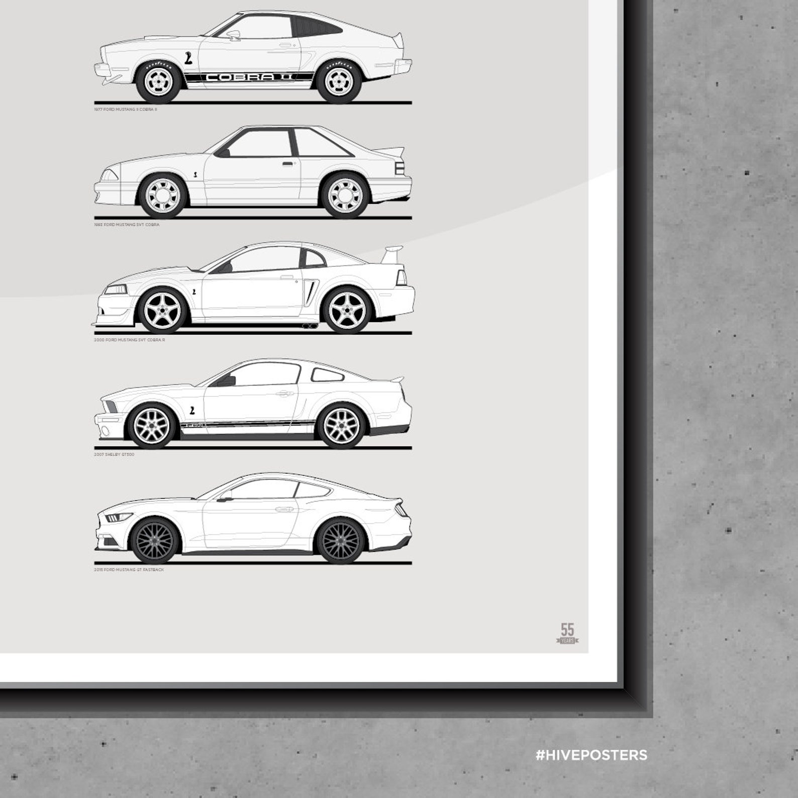 Ford Mustang Evolution Poster - Etsy