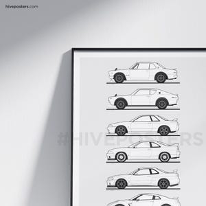 Nissan Skyline GT - R Generations Evolution Poster - Etsy